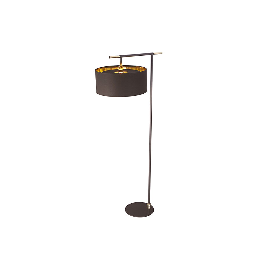 Set Square Floor Lamp in Brown and Brass - Christophe Living