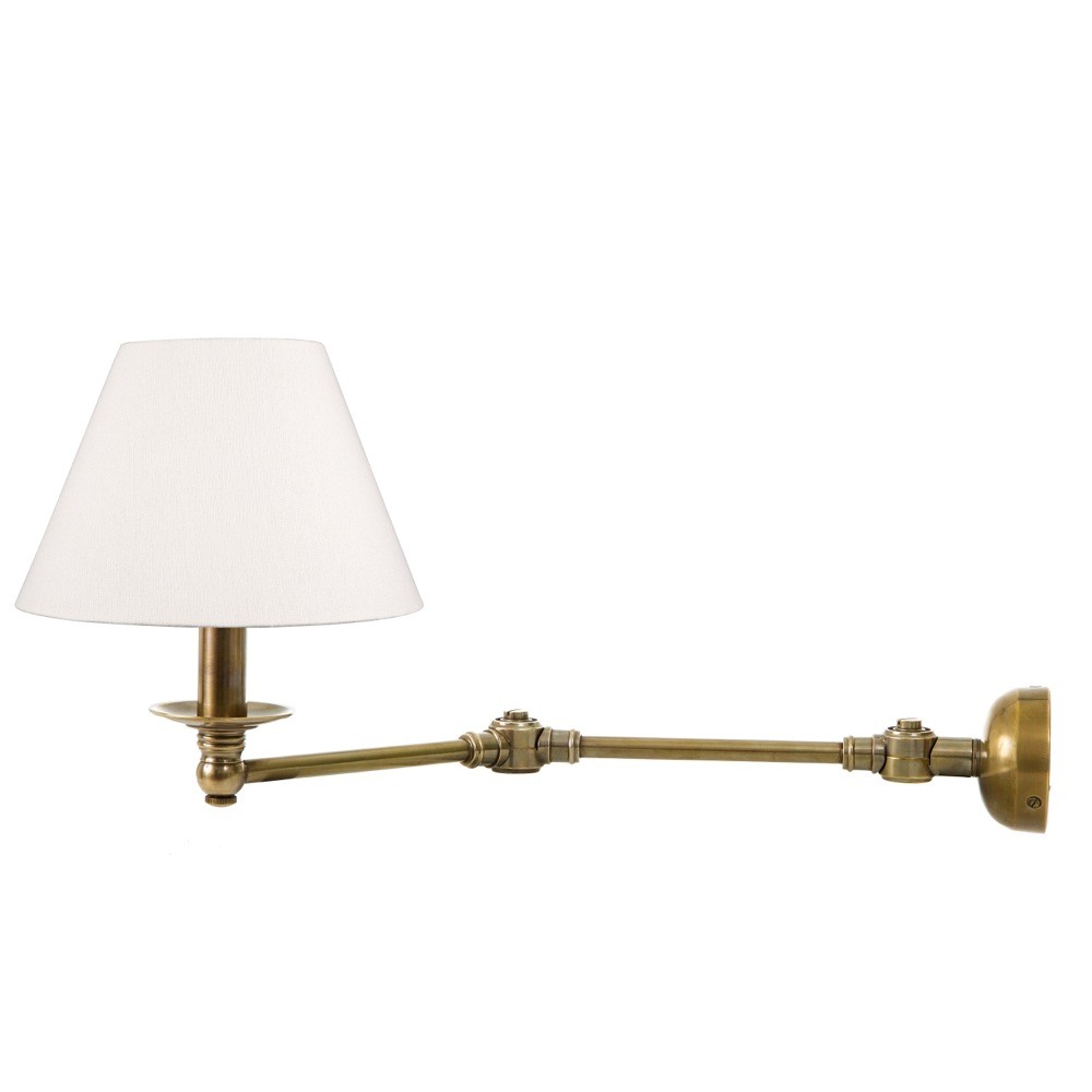 Wiltshire Swing Arm Wall Light in Antique Brass - Christophe Living