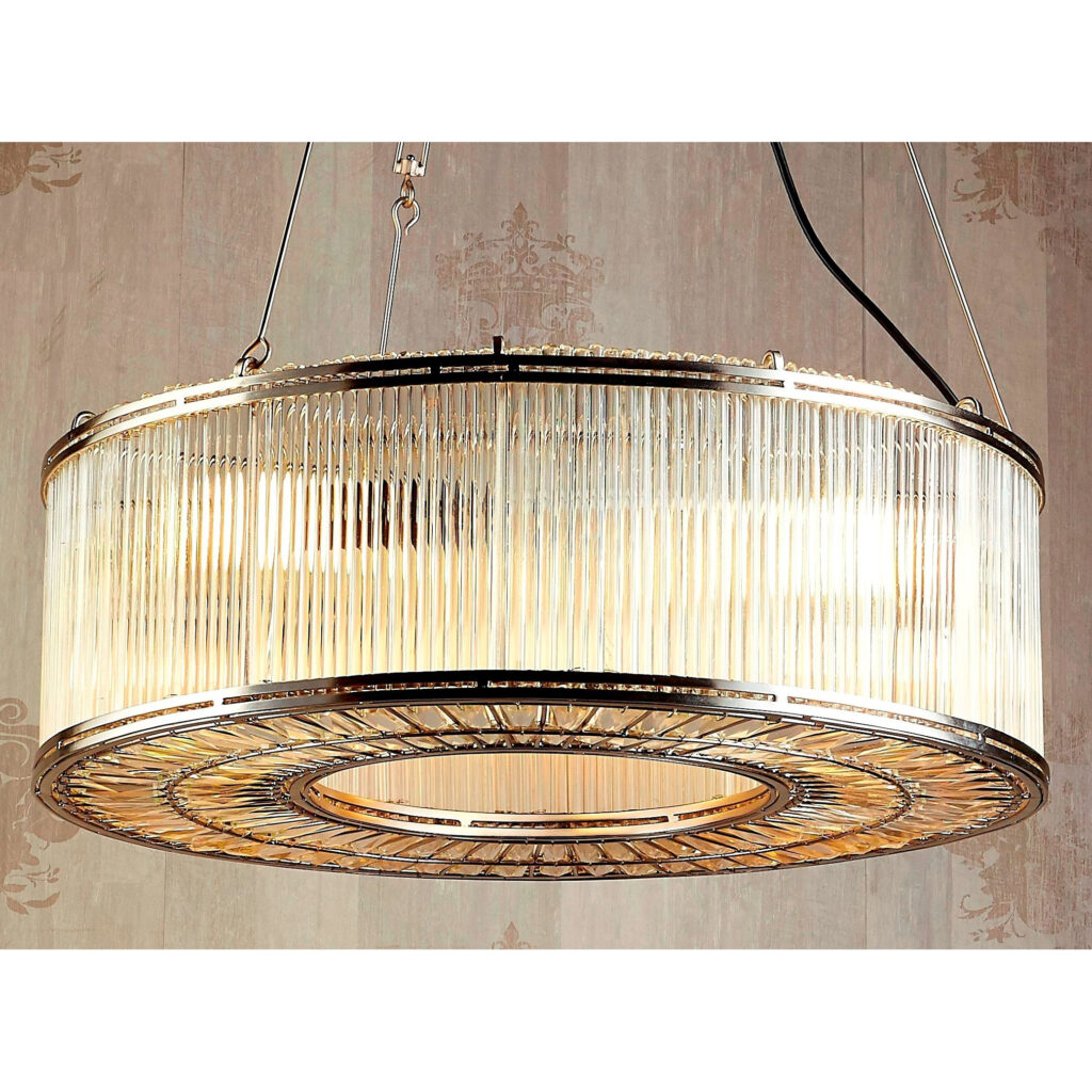 Glass Reed Round Pendant Light - Christophe Living