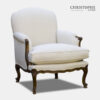 Fully Upholstered French Armchair - Luxury French Style | Walnut finish