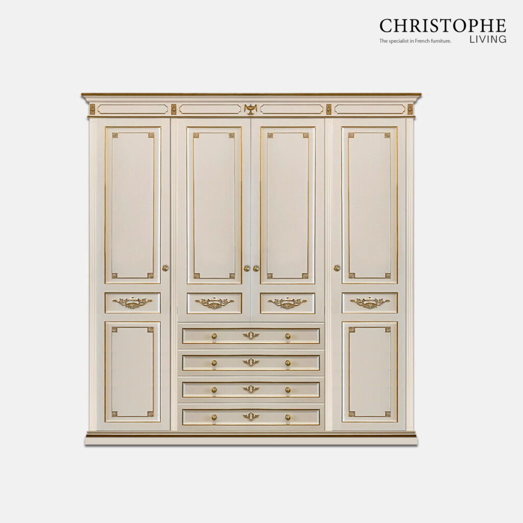 Classique Hamptons French Wardrobe 4 Door - Christophe Living