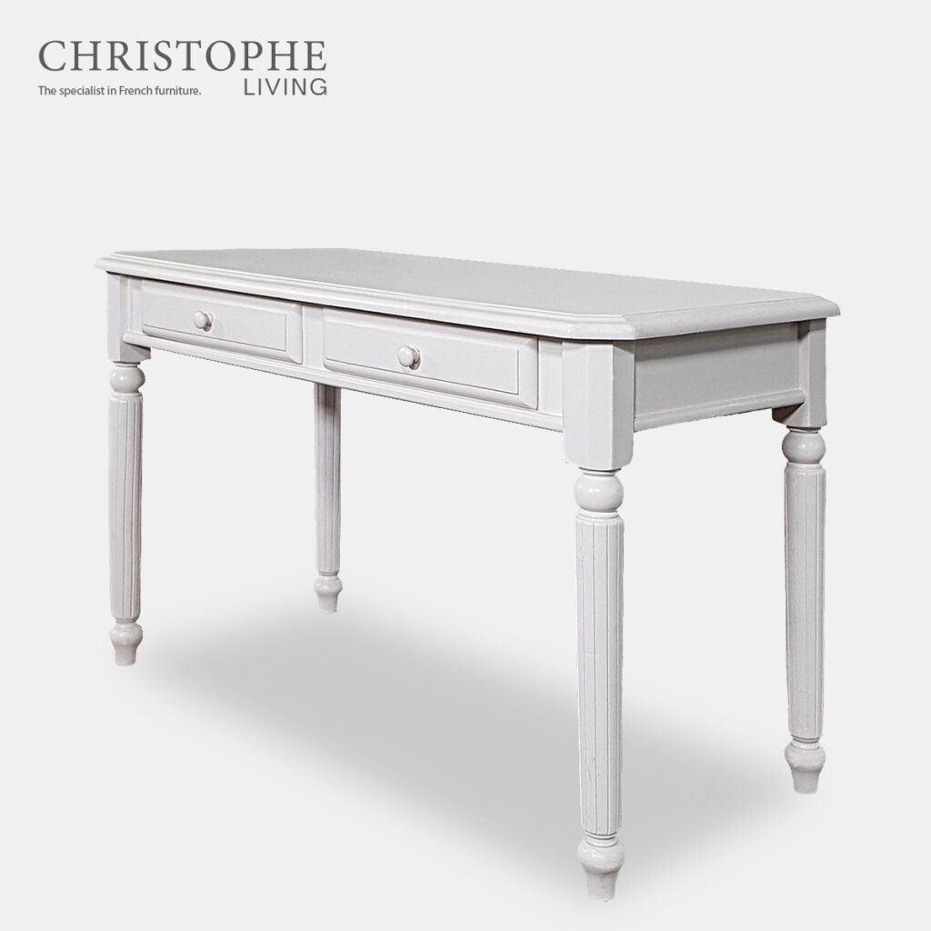 White french Style Hall Table - Christophe Living