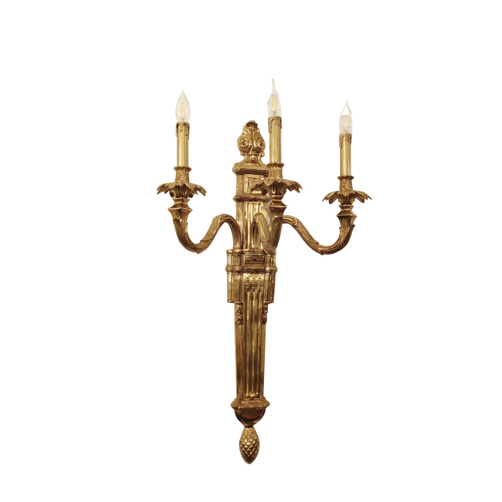 Alessandra Elegant 3-Light Wall Lamp in Brass - Christophe Living