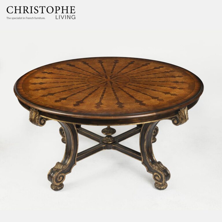 Imperial Compass Marquetry 150 cm Round Dining Table - Christophe Living